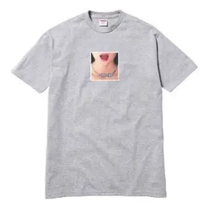 Supreme Ss18 Necklace Tee Heather Printing Short Sleeve Gray - Grey
