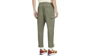 Nike Logo Small Label Embroidered Woven Cargo Long Pants Green