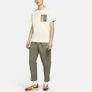 Nike Logo Small Label Embroidered Woven Cargo Long Pants Green