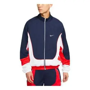 Nike Colorblock Stand Collar Woven Jacket - Dark Blue