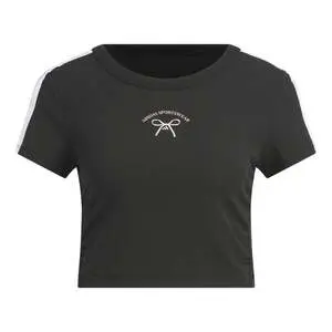 Adidas Ribbed Cropped T-shirt With Bow Detail