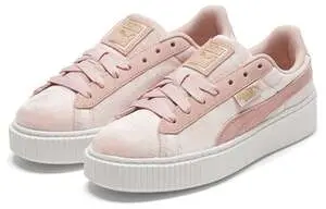 PUMA Platform Velvet Low Top Sneakers - Pink/blue