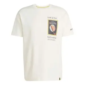 Adidas X National Geographic Aeroready Graphic T-shirt Asia Sizing 'earth To Space - Beige