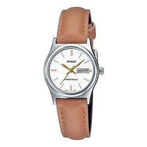 Casio Quartz Analog Watch With Leather Strap