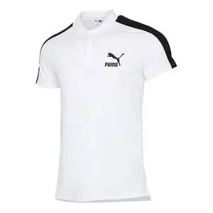 PUMA Iconic T7 Polo Shirt 'white Black - White/black