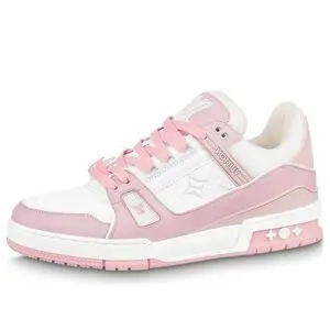 LOUIS VUITTON Trainer High Top Sneakers - White/rose Pink