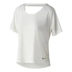 Nike Breathe Miler Running Short Sleeve Top - White