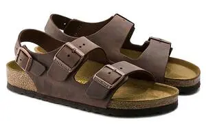 BIRKENSTOCK Milano Oiled Leather Sandals - Brown