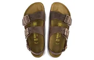 BIRKENSTOCK Milano Oiled Leather Sandals - Brown