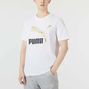 PUMA Classics Logo Metallic Tee - White