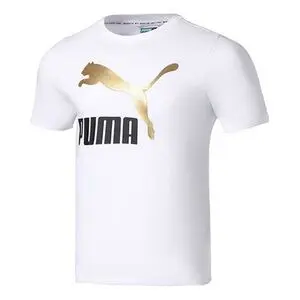 PUMA Classics Logo Metallic Tee - White