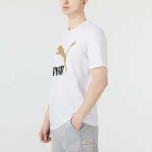PUMA Classics Logo Metallic Tee - White