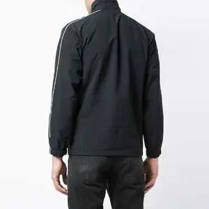 Off-White Solid Color Stand Collar Zipper Jacket Slim Fit Version Black