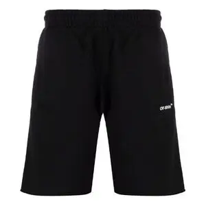 Off-White Cotton Sports Shorts - Black