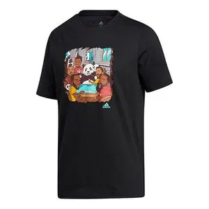 Adidas Cartoon Printing Short Sleeve - Black