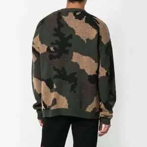 Off-White Loose Camouflage Knit Sweater