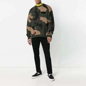 Off-White Loose Camouflage Knit Sweater
