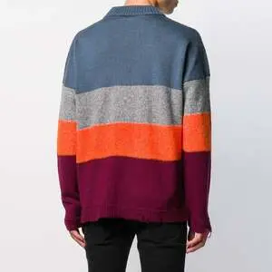 Off-White Colorblock Striped Crewneck Sweater