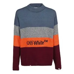 Off-White Colorblock Striped Crewneck Sweater - Multi-color