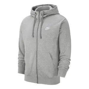 Nike Logo Print Zip-up Hoodie - Grey