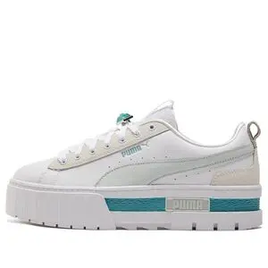 PUMA Mayze Crystal Galaxy White Lace Up Sneakers - White/blue