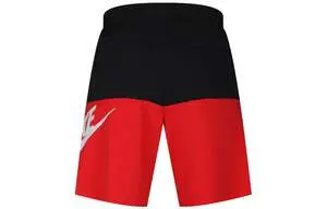 Nike Color Block Logo Sports Shorts - Blackred