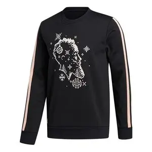 Adidas Decorate Cr Basketball Casual Sports Stripe Round Neck - Black