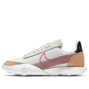 Nike Waffle Racer 2x "white Bright Crimson" Lace-up Sneakers - White/gray/brown
