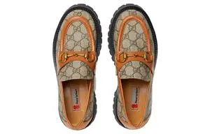 Gucci Gg Canvas Platform Loafers With Horsebit Detail