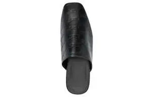 Balenciaga Embossed Leather Bb Mules