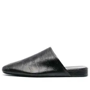 Balenciaga Embossed Leather Bb Mules