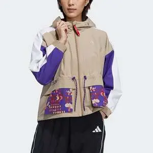 Adidas Cny Jacket Patchwork Print Sports Hooded Jacket