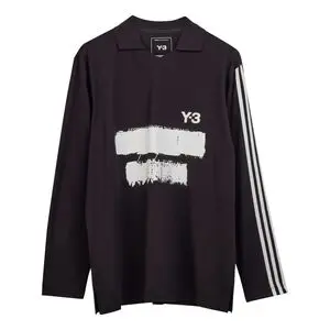 Adidas Y-3 Graphic Logo Long Sleeve Top - Black