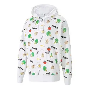 PUMA Pullover Hoodie With All-over Print - White