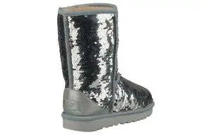 UGG Classic Short Sequin Boots - Silver