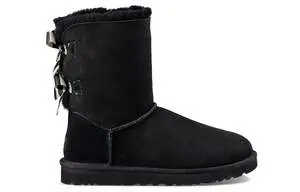 UGG Bailey Bow Stripe Boots - Black