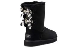 UGG Bailey Bow Stripe Boots - Black
