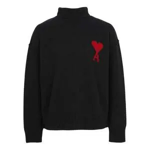 AMI Paris Turtleneck Knitwear T-shirt - Black