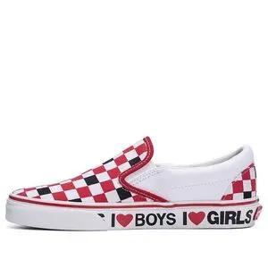 VANS Vans Checkerboard Slip-On Sneakers White/red