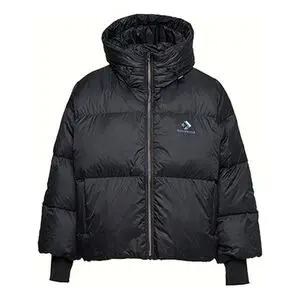 CONVERSE Short Down Fill Hooded Puffer Jacket - Black