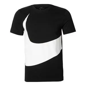 Nike Big Swoosh Tee Large Casual Sports Short Sleeve - Black