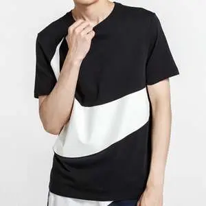 Nike Big Swoosh Tee Large Casual Sports Short Sleeve - Black