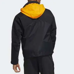 Adidas Hooded Track Jacket With Sporty Stripes
