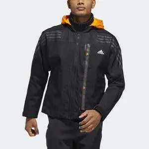 Adidas Hooded Track Jacket With Sporty Stripes