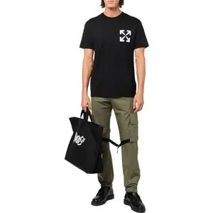 Off-White Ss22 Solid Color Arrow Logo Round Neck Short Sleeve Version White T-shirt