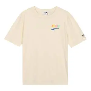 PUMA Sports Alphabet Cartoon Printing Round Neck Short Sleeve Beige - Default Color