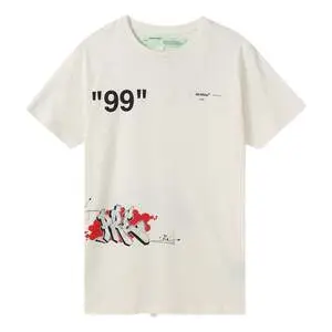 Off-White Graffiti Printing Short Sleeve - White