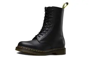 Dr. Martens 1490 Smooth Leather Lace Up Boots - Black