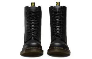 Dr. Martens 1490 Smooth Leather Lace Up Boots - Black