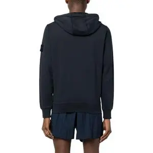 Stone Island Zip-up Hooded Jacket - Navy Blue